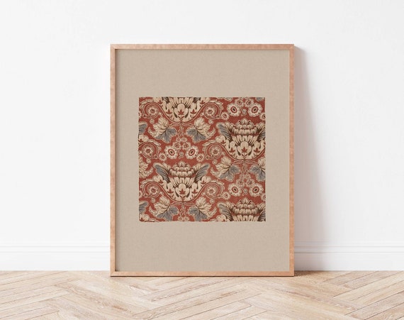 Vintage Textile Art Print Printable Rug Pattern Wall Print | Etsy