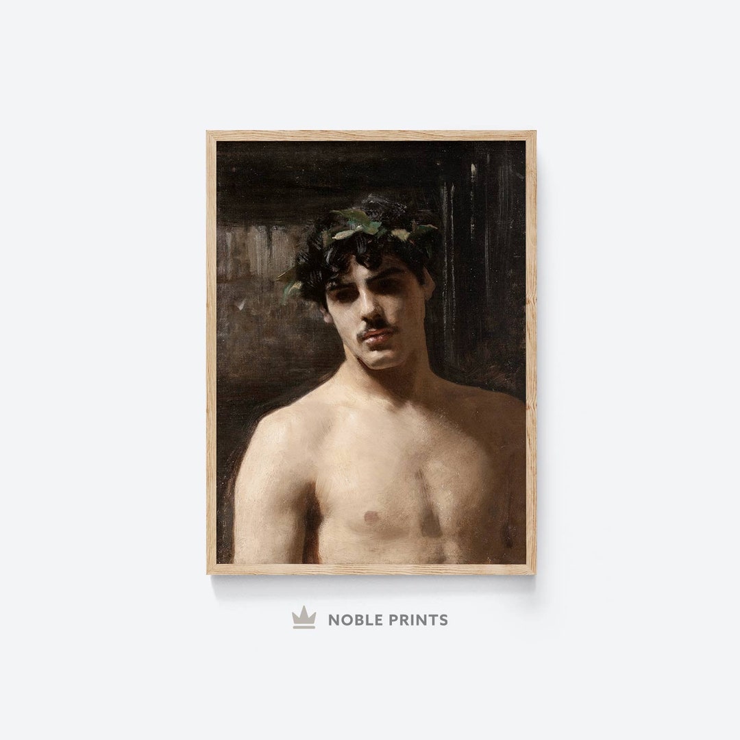 Vintage Man Portrait, Printable Art, Man Portrait, Antique Young Man ...