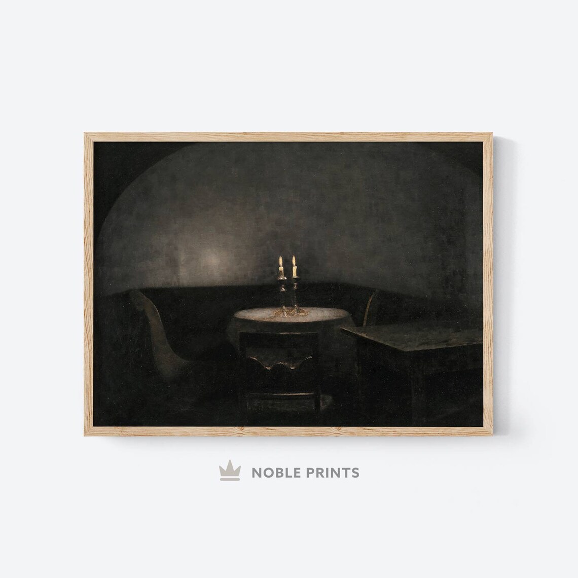 Vintage Dark Candle Oil Painting Printable Gothic Decor - Etsy