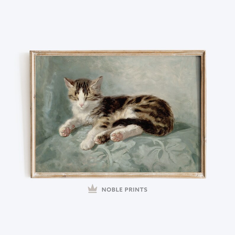 Vintage Cat Print Printable Animal Antique Wall Art Antique - Etsy