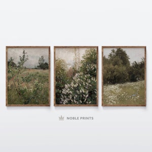 Spring Landscape Paintings Set of 3 Prints, Printable, Farmhouse Wall ...