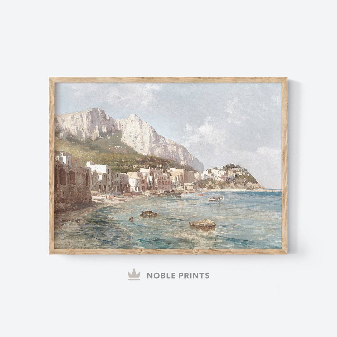 Vintage Capri Print, Printable, Capri Italy Painting, Italy Wall Art ...