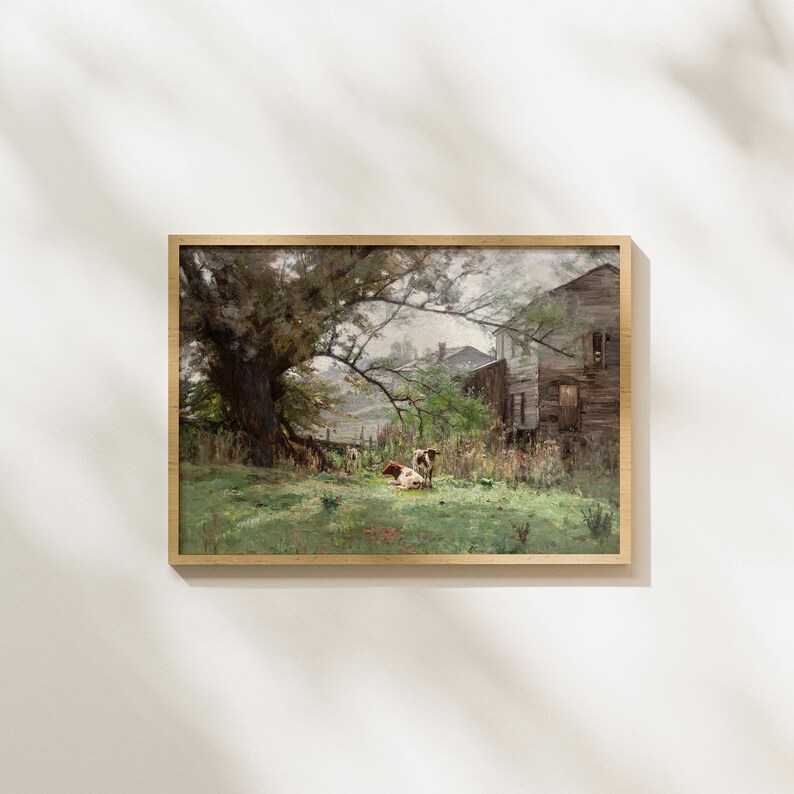 Vintage Farm Painting Printable Art Vintage Farm Print - Etsy