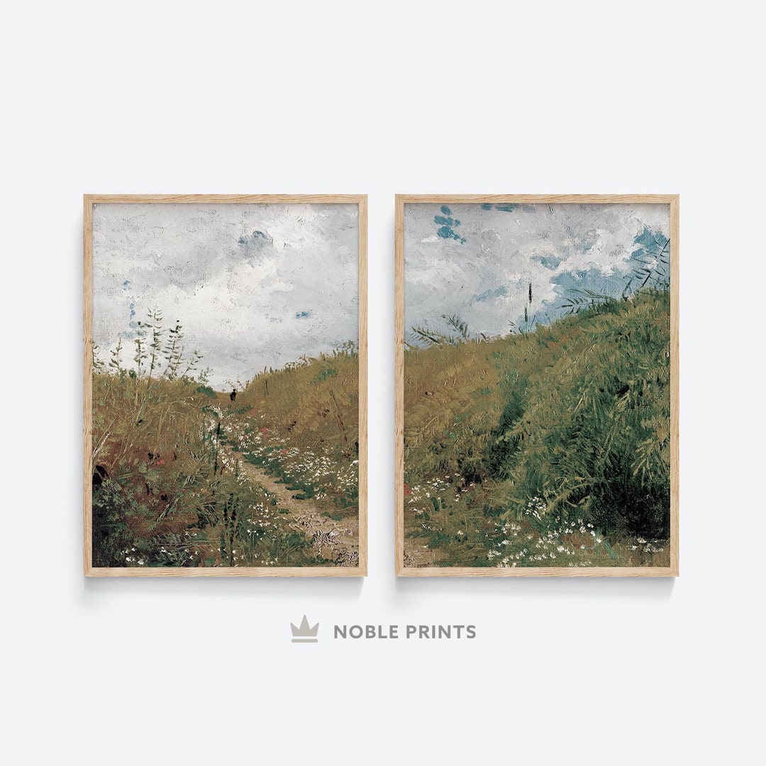 Vintage Meadow Paintings, Printable, Set of 2 Prints, Countryside ...