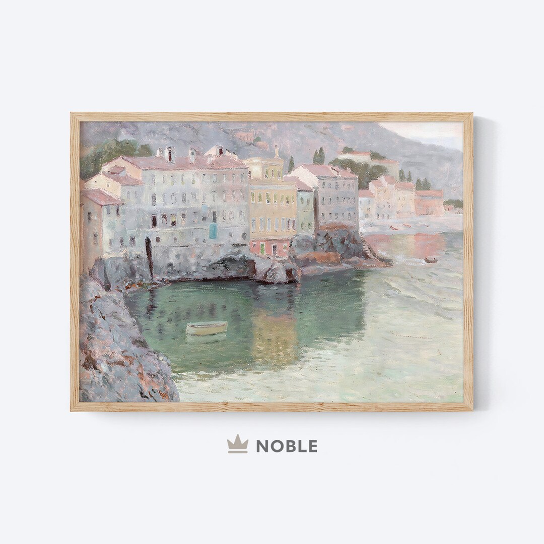 Italy Coast Painting, Printable, Vintage Italy Art, Italy Beach, Italy ...