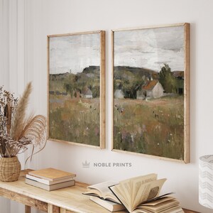 Countryside Scenery Wall Art, Printable, Set of 2 Prints, Meadow Prints ...