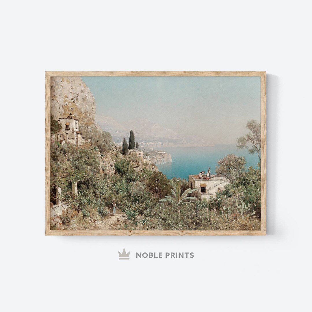 Italy Landscape Wall Art, Printable, Amalfi Coast Print, Mediterranean ...