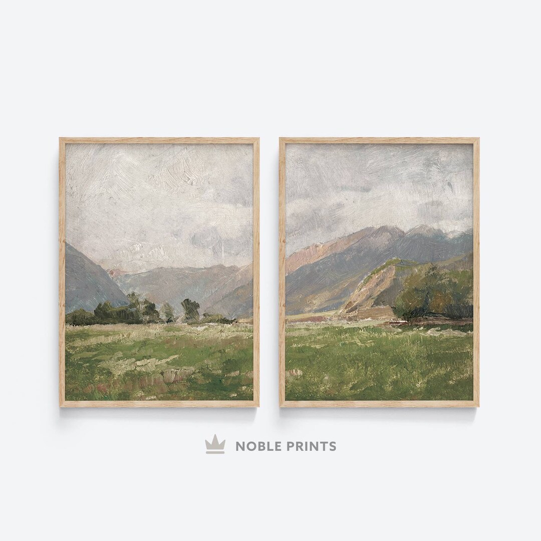 Meadow Paintings, Printable, Set of 2 Prints, Meadow Prints, Country ...