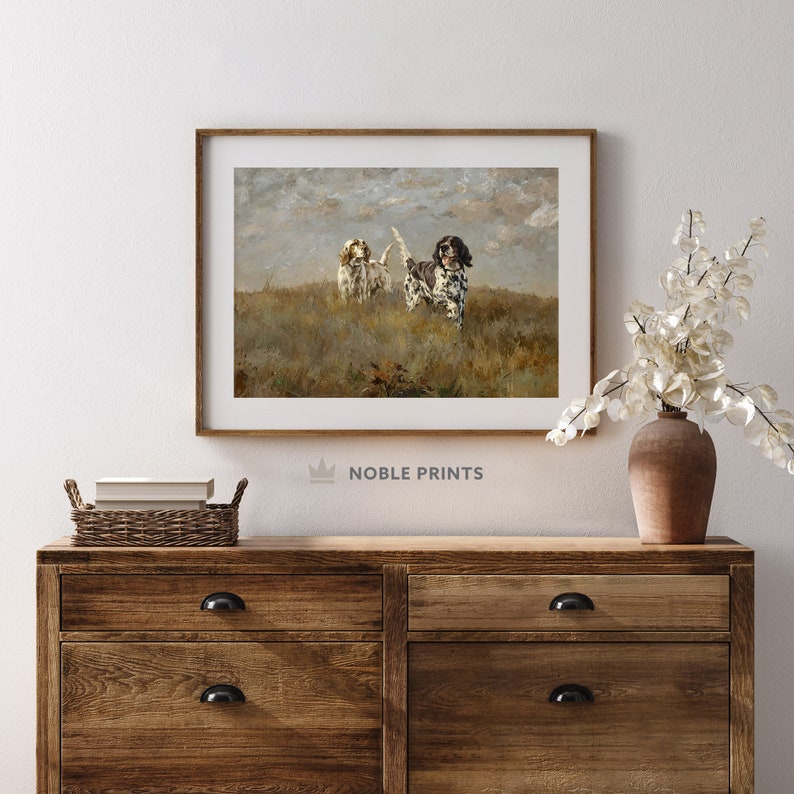 Vintage Dog Painting, Printable Wall Art, Dog Wall Decor, Antique ...