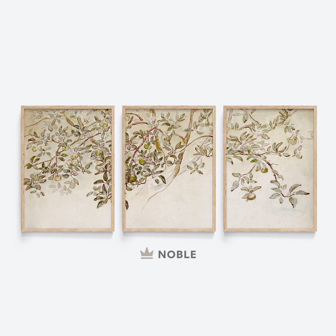 Vintage Apple Tree Set of 3 Prints, Printable, Vintage Gallery Wall Set ...