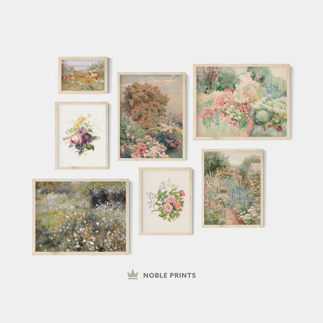 Vintage Spring Gallery Wall Set Gallery Art Print Set of 7 - Etsy