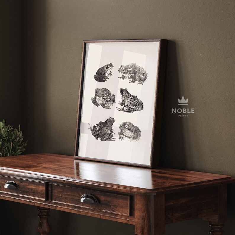Vintage Frogs and Toads Print Printable Moody Gothic Print - Etsy