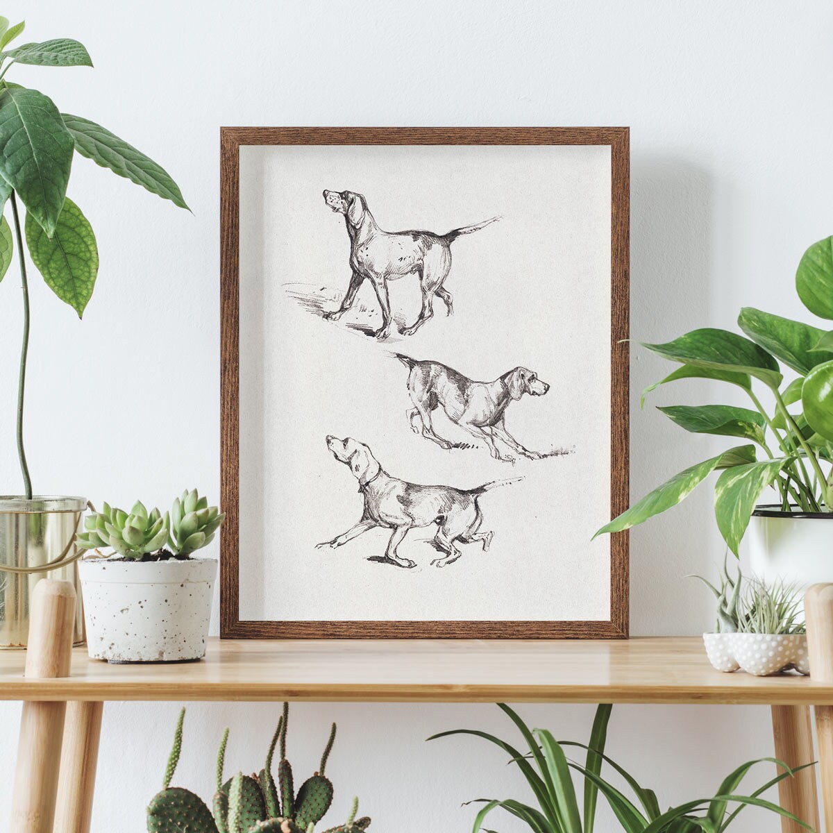 Dog Study Drawing Printable Vintage Rustic Digital - Etsy