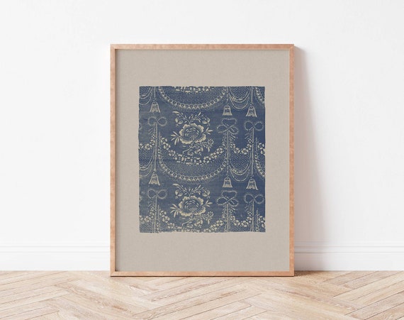 Vintage French Textile Art Printable French Rug Pattern Wall | Etsy