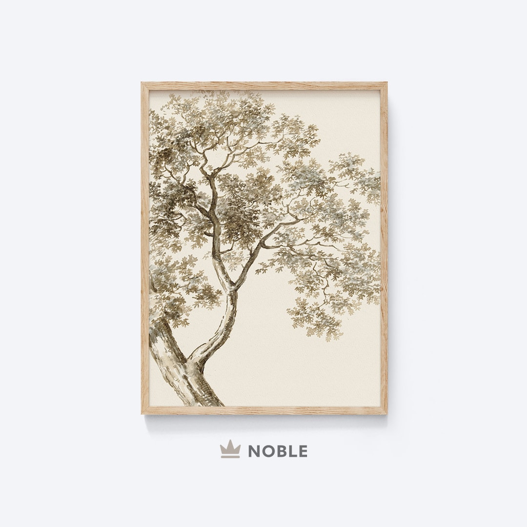 Vintage Tree Branch Print, Nature Painting, Printable, Vintage Tree ...