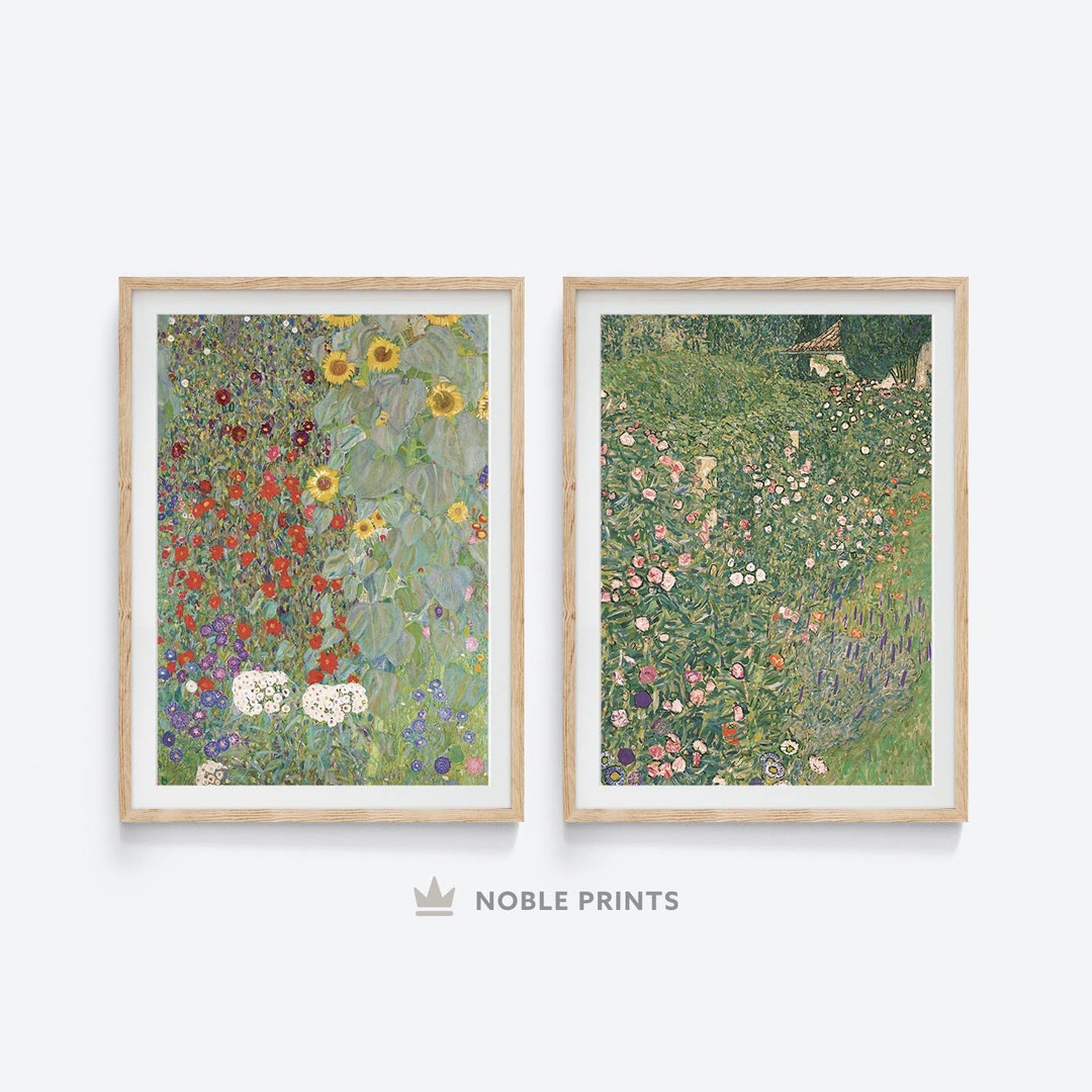 Italian Garden Art Painting, Set of 2, Spring Wall Decor, Summer Wall ...