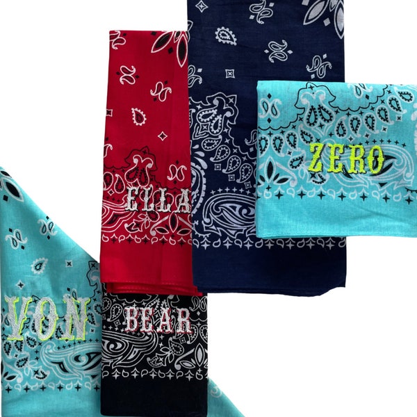 Embroidered Bandana - Etsy