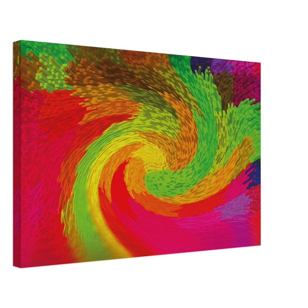 Pixel Image in a Whirlpool Canvas Print - Size 60 Cm X 40 Cm - Etsy