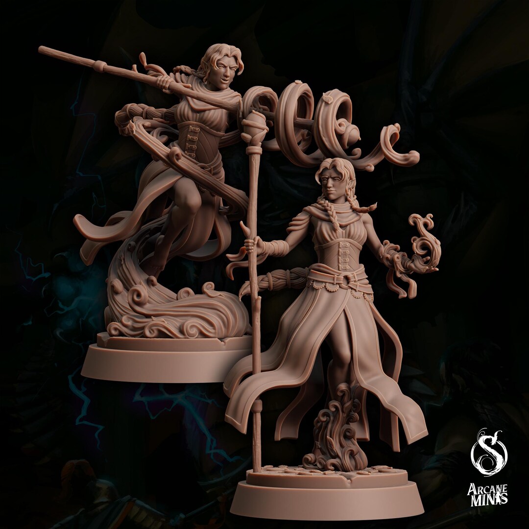 Air Genasi Druid | Arcane Minis - Etsy