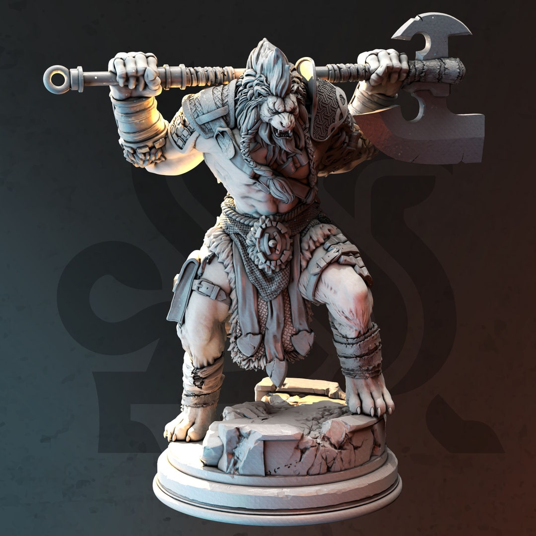 Lion-folk Barbarian | the Grand Hunt | DM Stash - Etsy