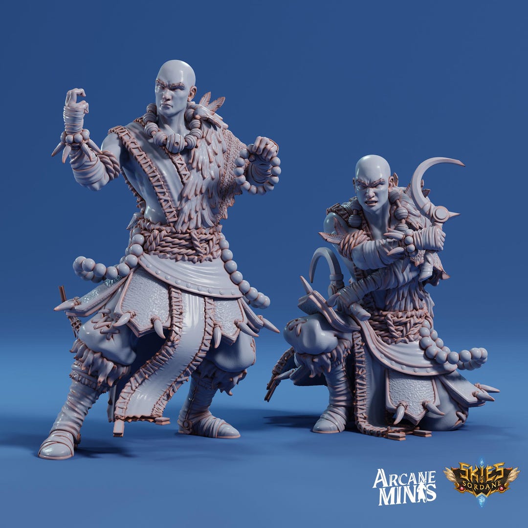 Human Monk | Arcane Minis - Etsy
