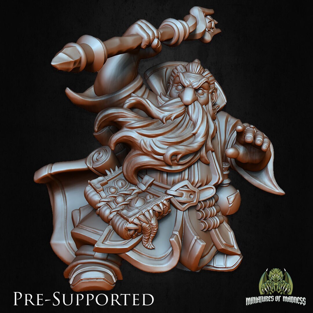 Dwarf Wizard, Abraham Blackmist the Overlord | Miniatures of Madness - Etsy