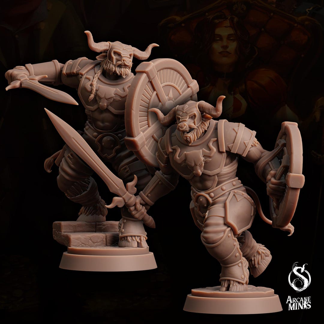 Minotaur Fighter | Arcane Minis - Etsy