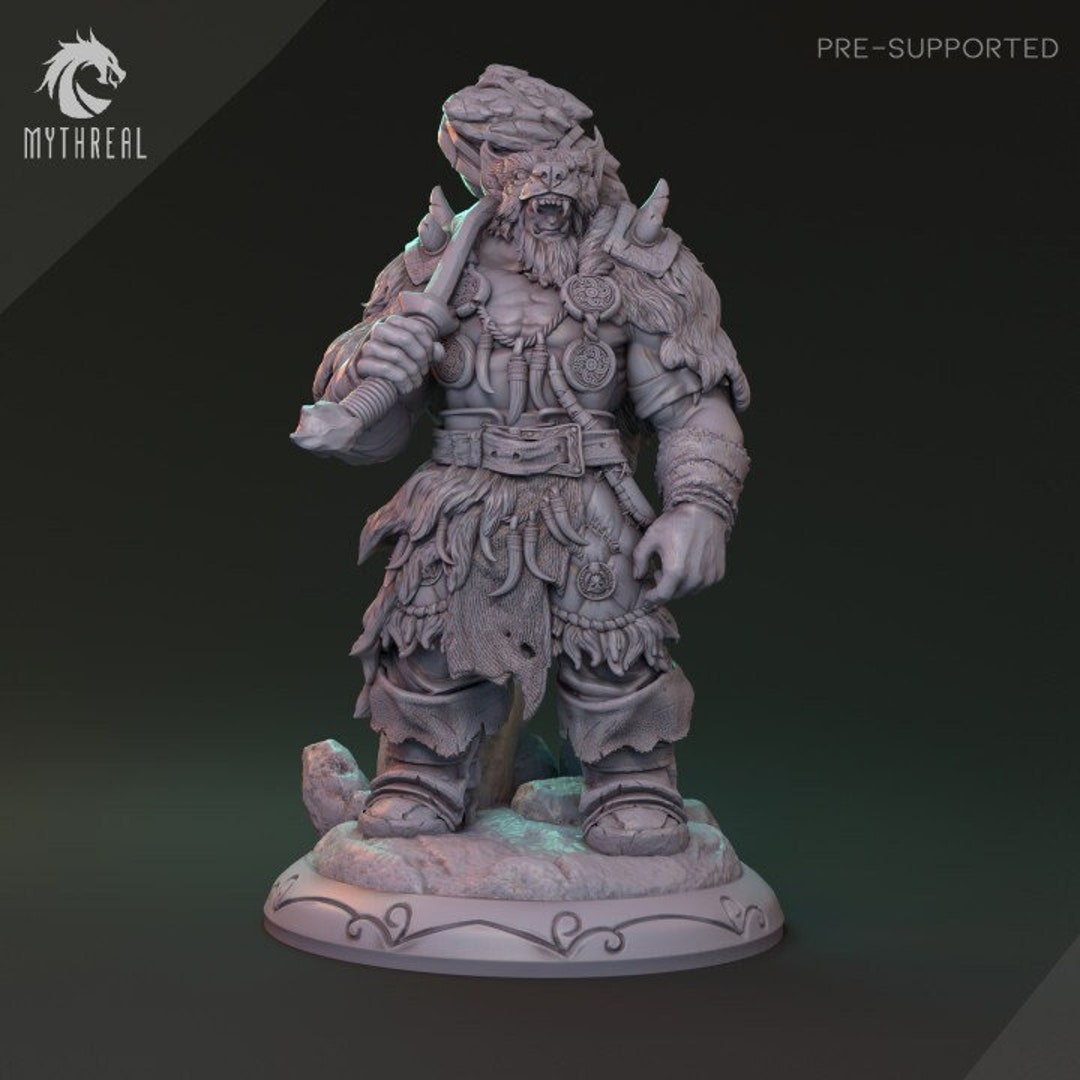 Orc Hunter Barbarian, Costard Wendt | Mythreal Games - Etsy