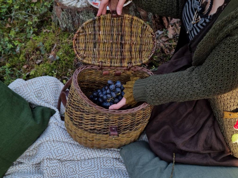 Farmer Market Wicker Backpack With Durable Canvas Straps - Etsy