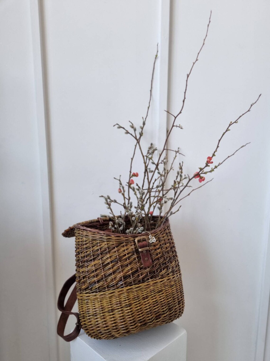 Farmer Market Wicker Backpack With Durable Canvas Straps - Etsy