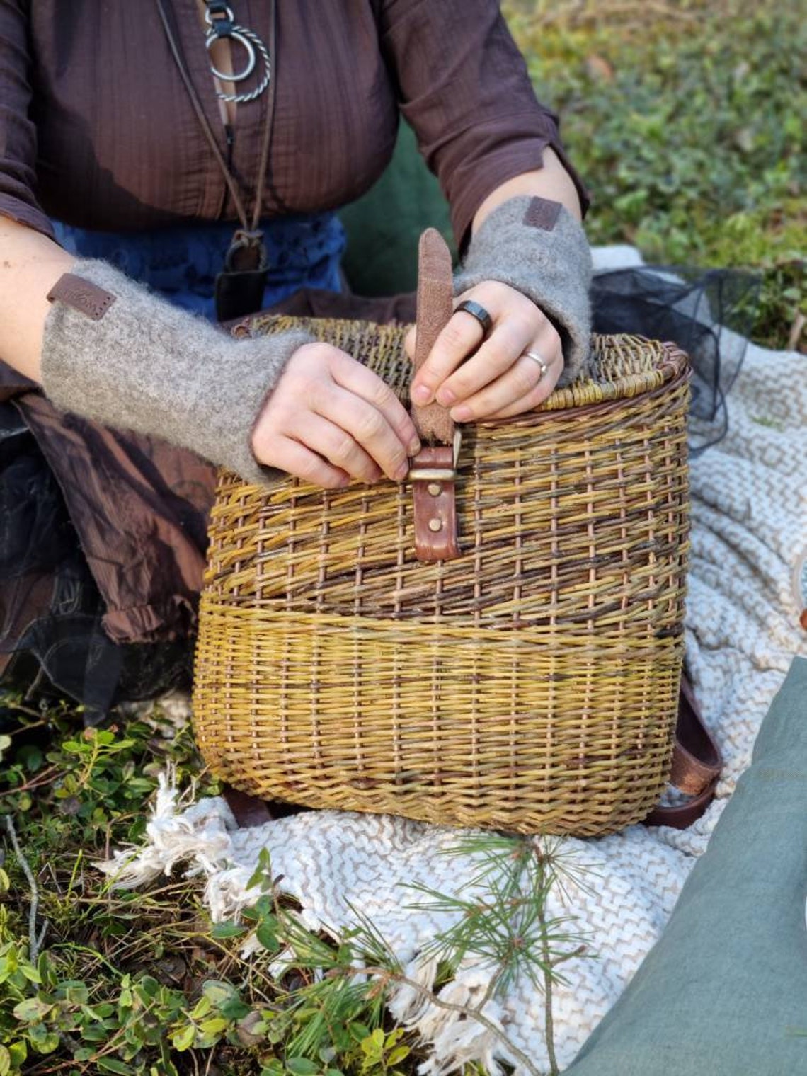 Farmer Market Wicker Backpack With Durable Canvas Straps - Etsy