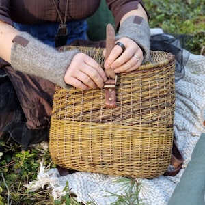 Farmer Market Wicker Backpack With Durable Canvas Straps - Etsy