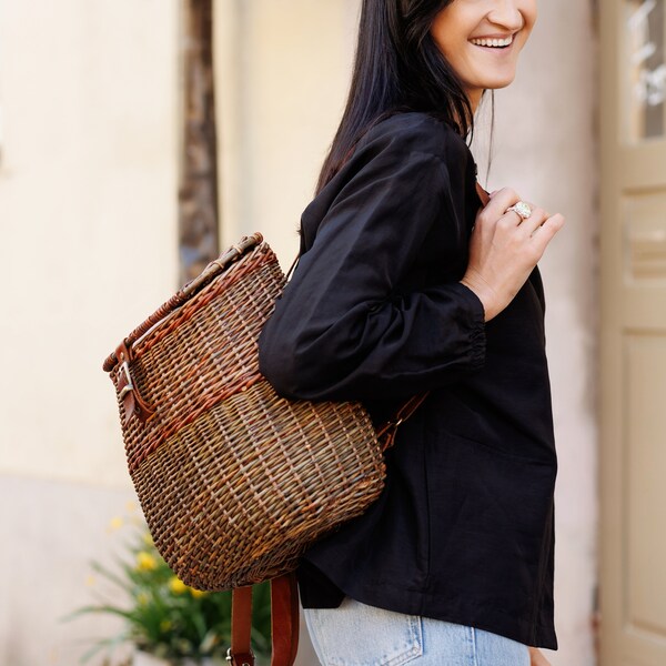 Basket Backpack - Etsy