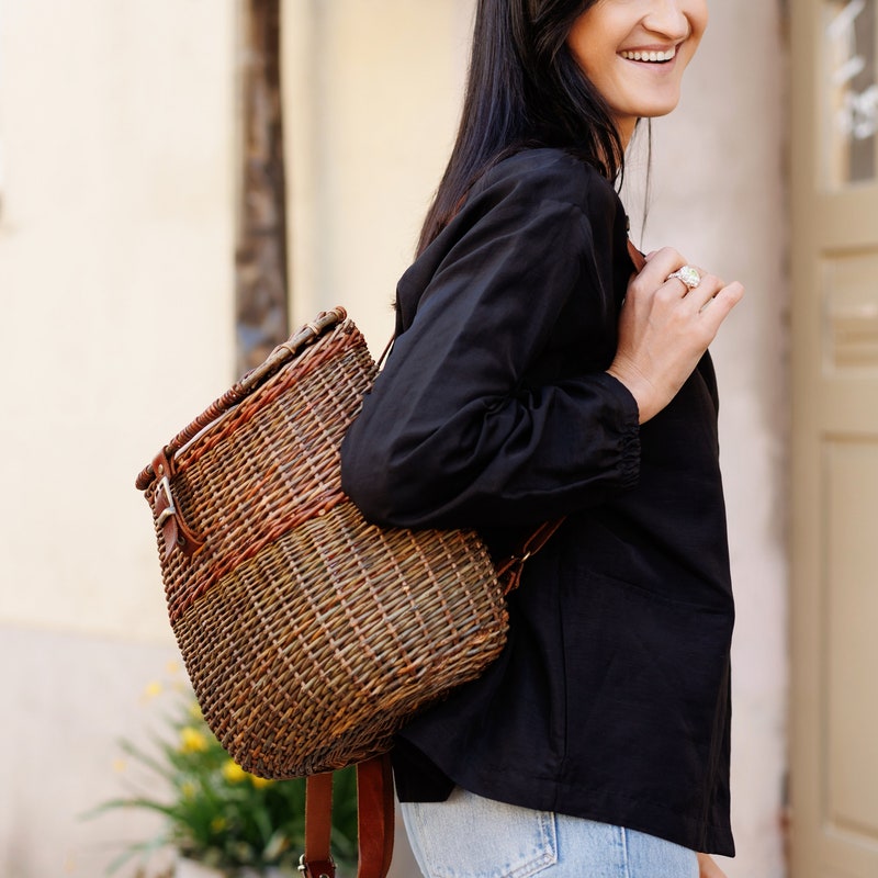 Basket Backpack - Etsy