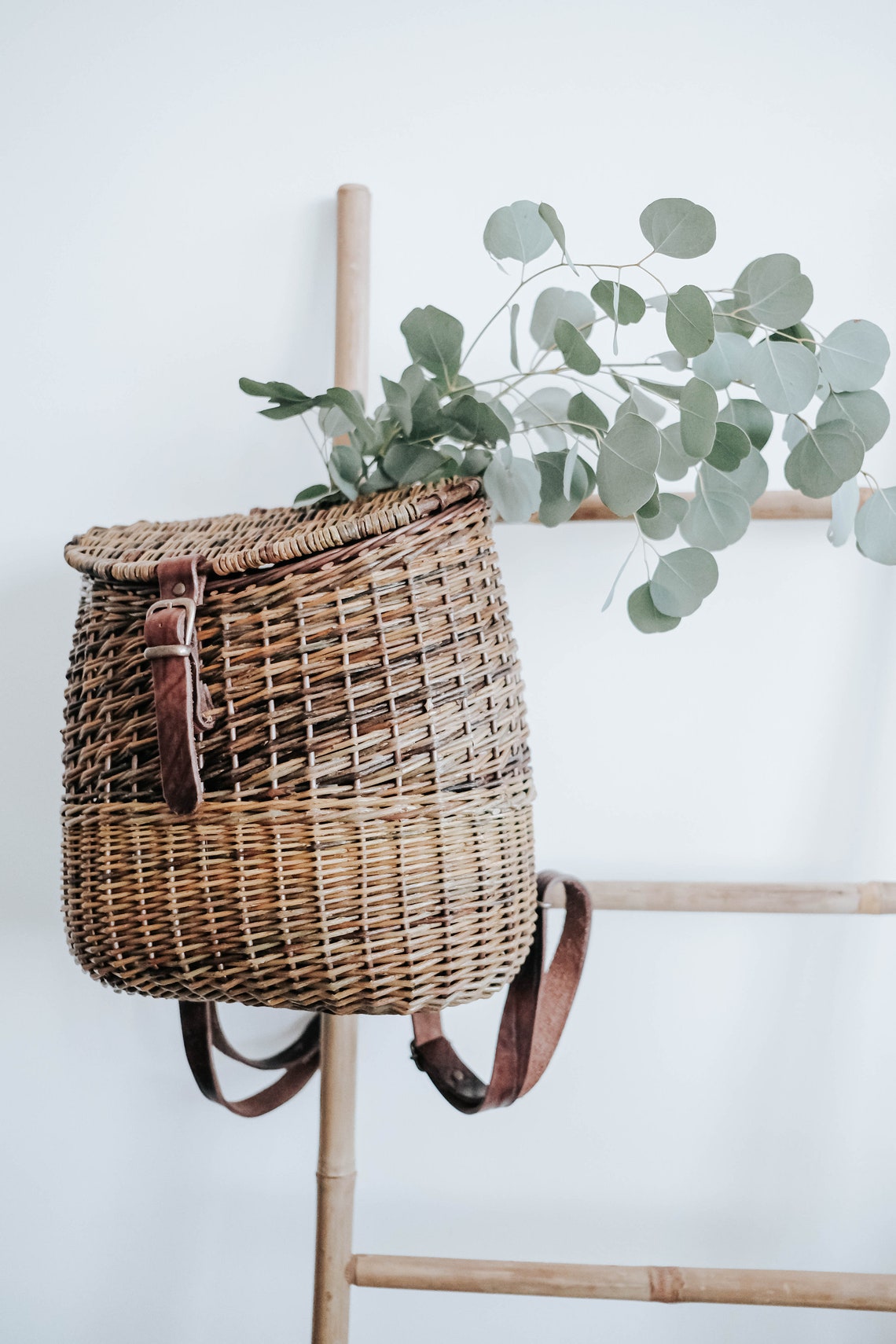 Farmer Market Wicker Backpack With Durable Canvas Straps - Etsy