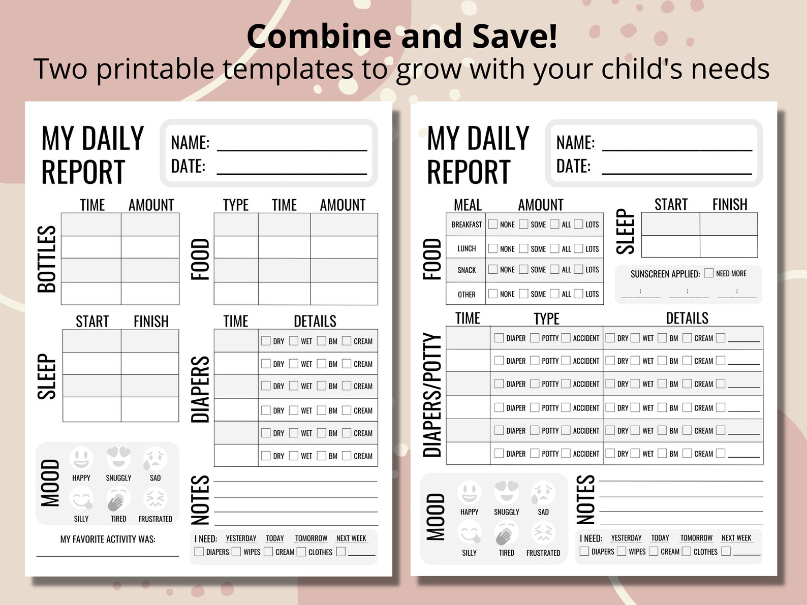Baby & Toddler Daily Log for Home, Daycare, Nanny, or Babysitter ...