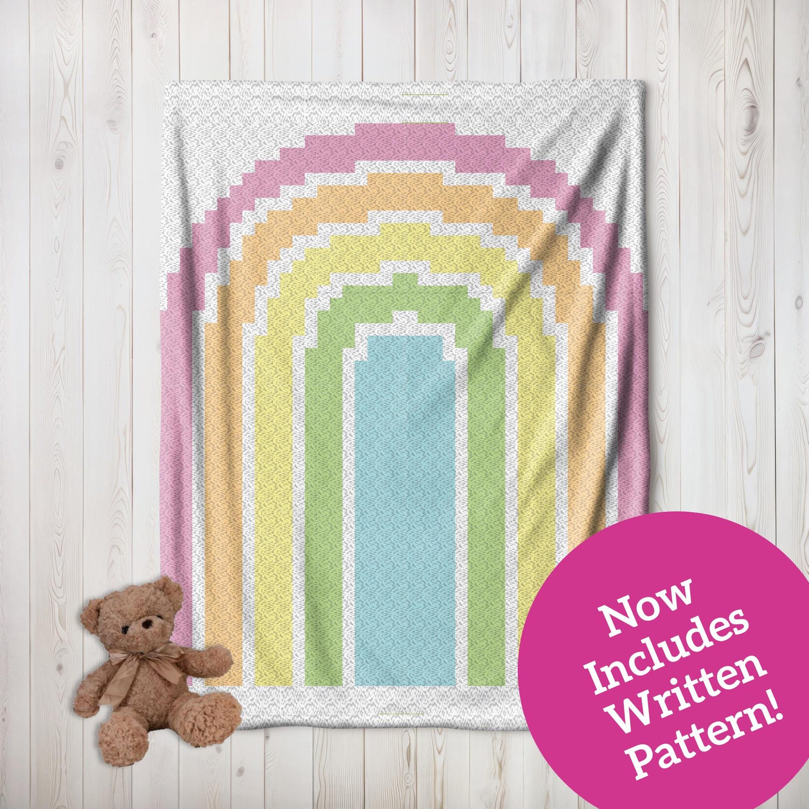 C2C Rainbow Baby Blanket Crochet Pattern | Rainbow Blanket | C2C ...