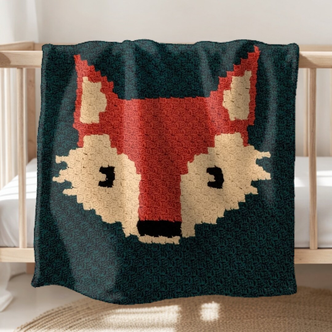 C2C Fox Baby Blanket Crochet Pattern Fox Baby Blanket C2C Crochet ...