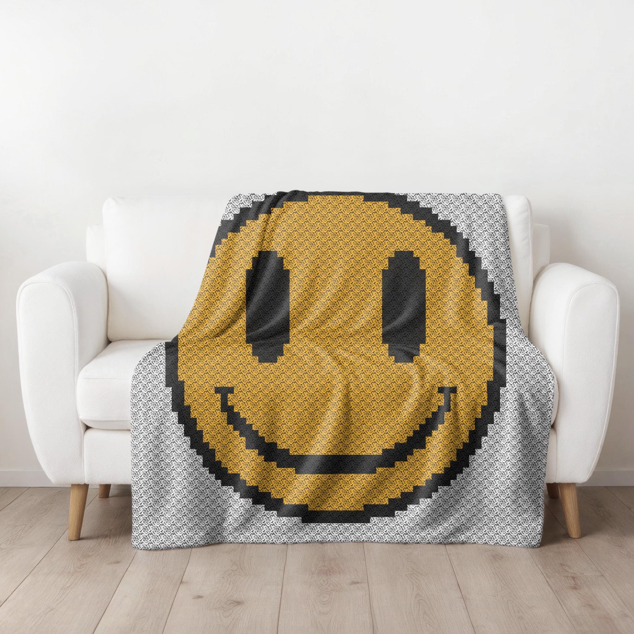 C2C Smiley Blanket Crochet Pattern | Smiley Face Blanket | C2C Crochet ...