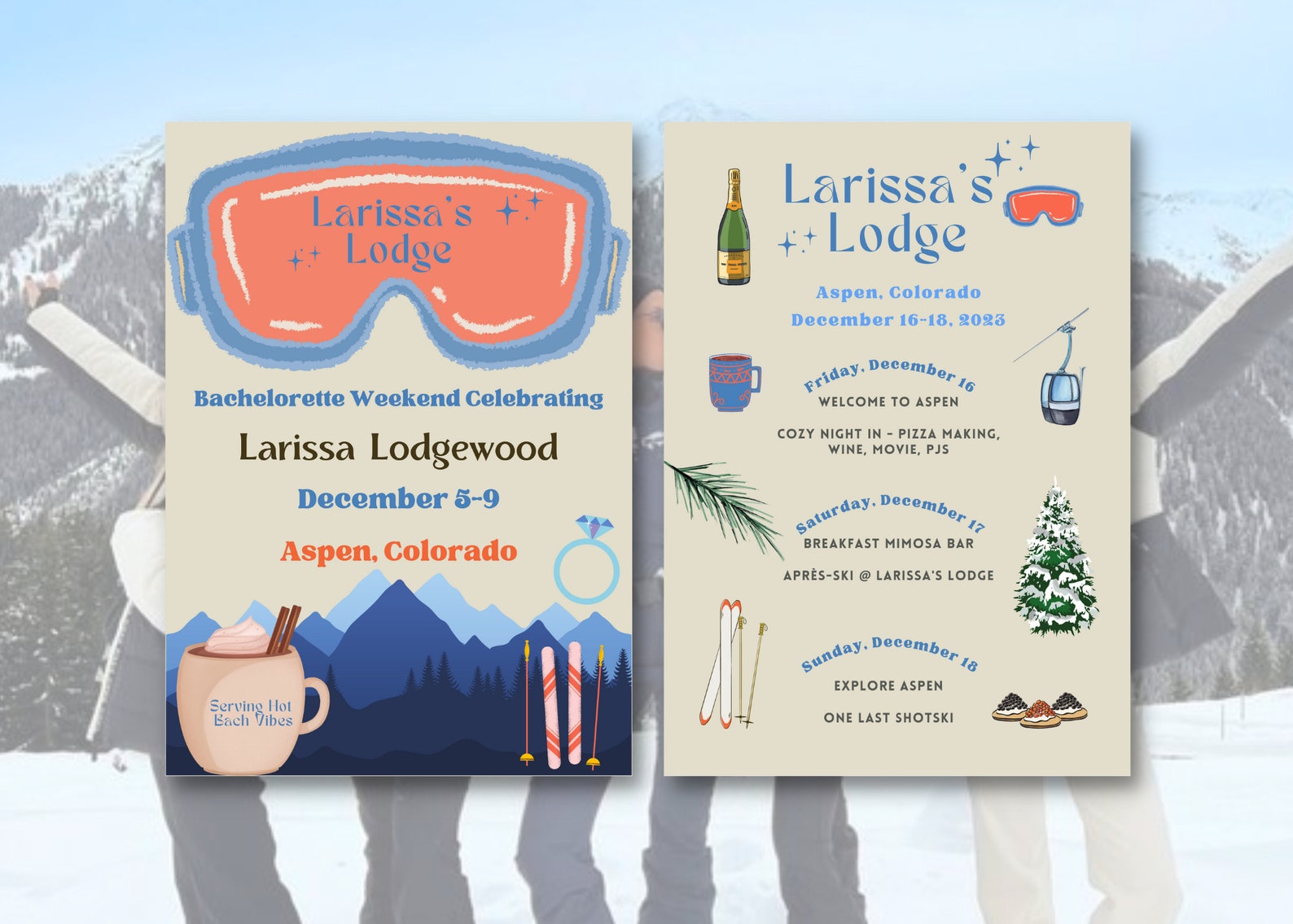 Ski Bachelorette Invitation, Digital Download Ski Bachelorette ...
