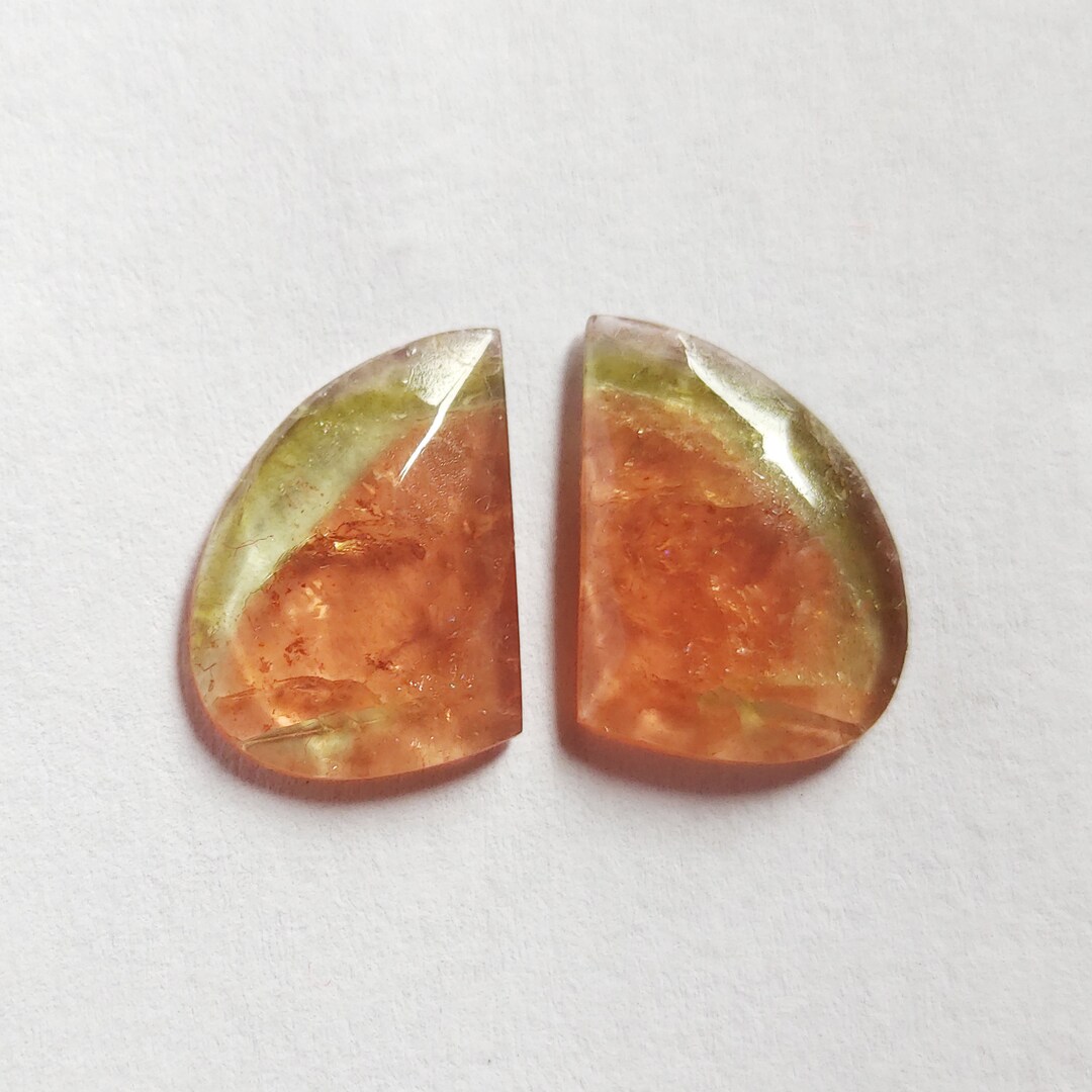 Rare Natural Watermelon Tourmaline Pair, Matched Pairs, Gemstone Pair ...