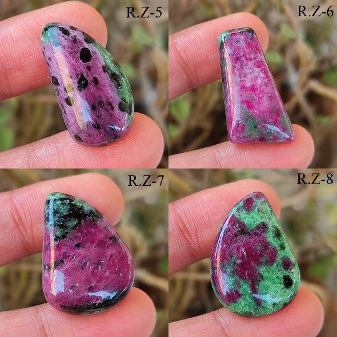 Ruby Zoisite, Ruby in Zoisite, Anyolite, Fancy Shape Ruby Zoisite, Ruby Stone, Healing Crystals ...
