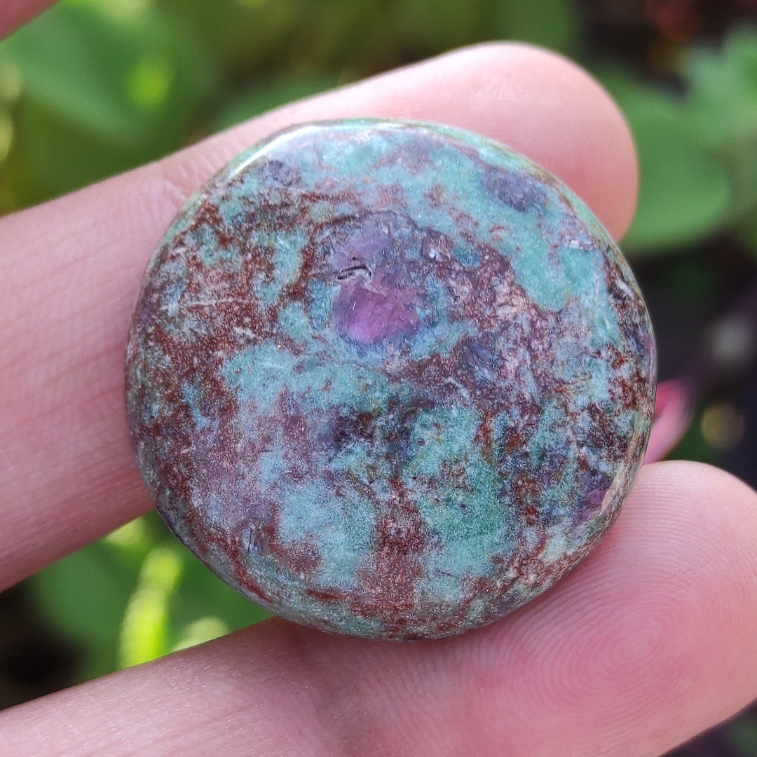Round Ruby Fuchsite Cabochon, Natural Ruby Fuchsite Gemstone, Ruby ...