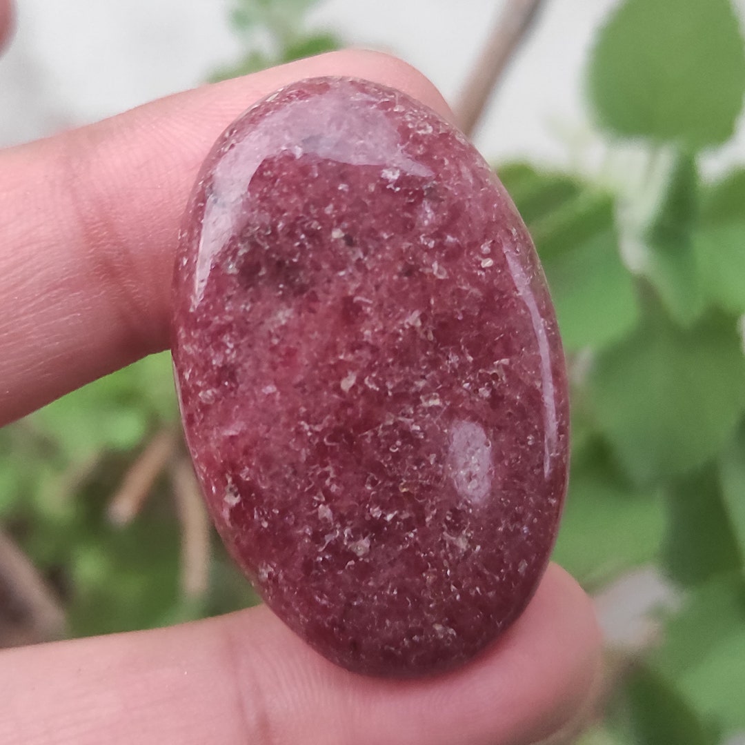 Natural Rhodonite Gemstone, Flat Back Rhodonite Cabochon, Rhodonite ...