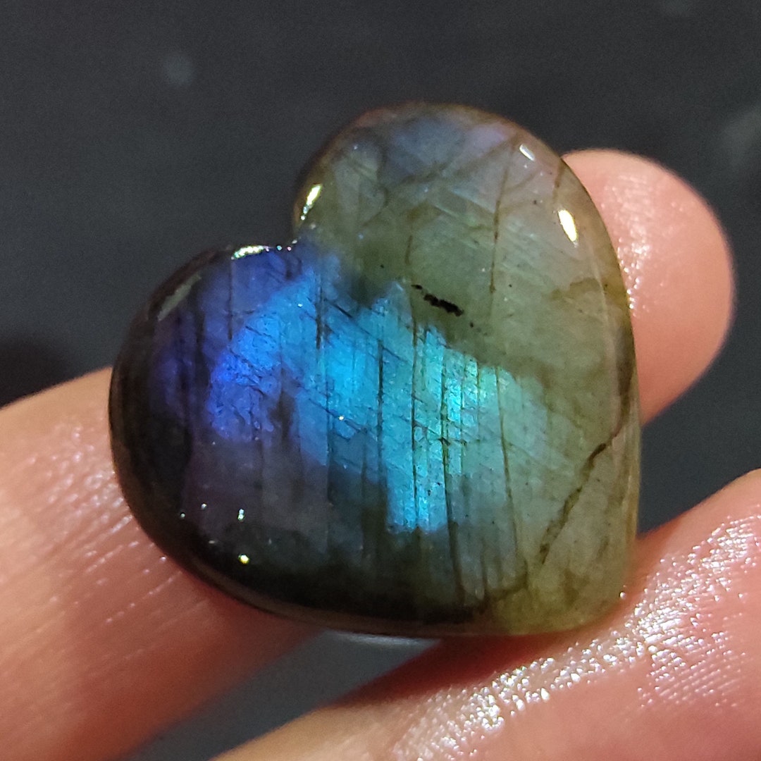 Blue Flash Labradorite Heart, Labradorite Crystal Heart, Flash ...