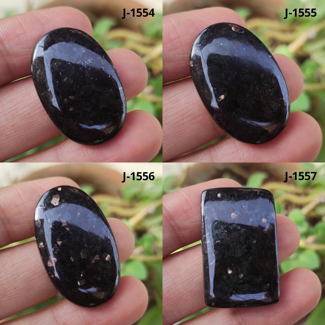 Rare Nuummite Crystal With Color Flashes, Nuummite Cabochons, Nuummite ...