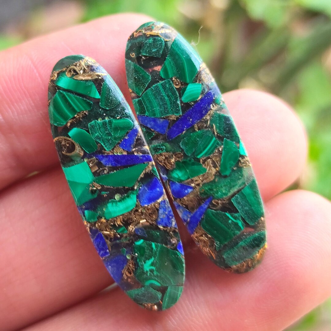 Copper Azurite Malachite Gemstone Pair, Azurite Malachite Gemstone ...