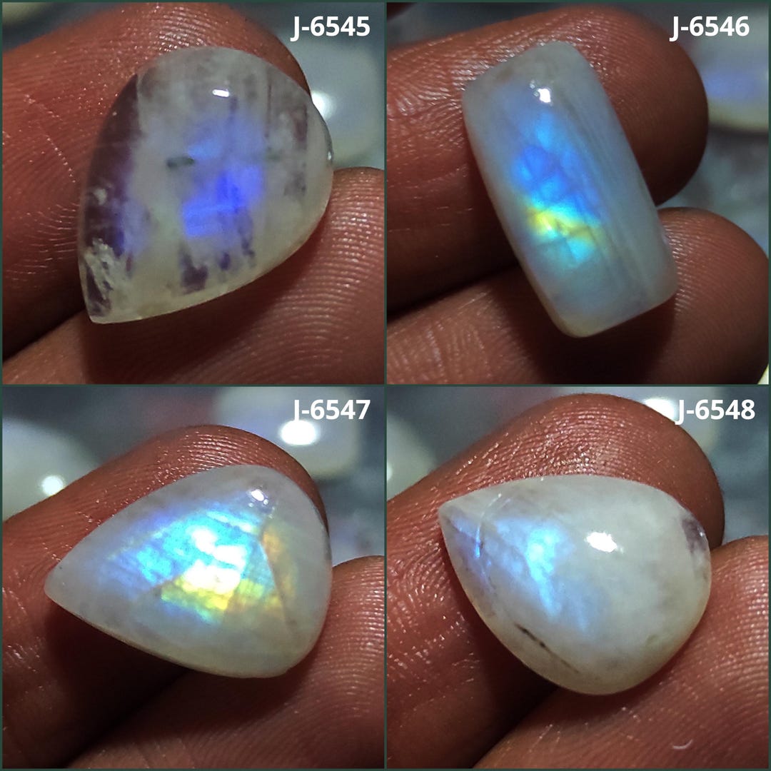 Natural Rainbow Moonstone Cabochon, Flashy Rainbow Moonstone, Mix Shape ...