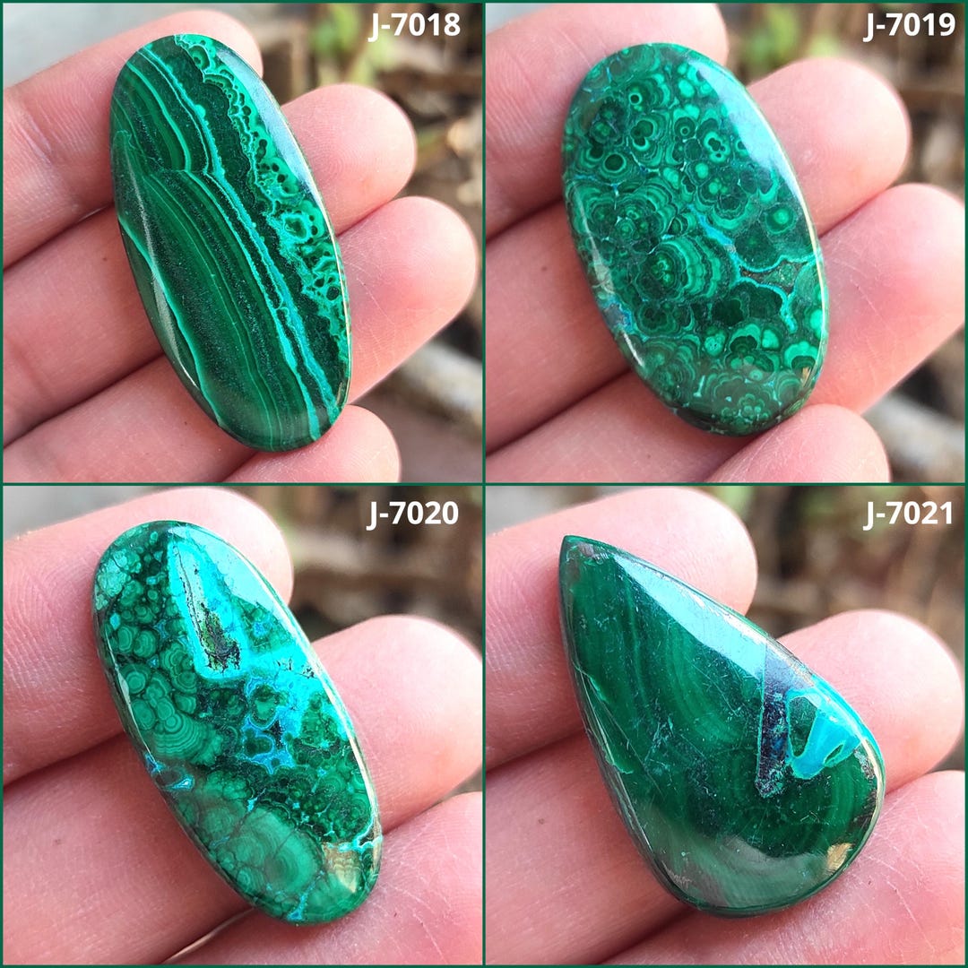 Natural Green Malachite Gemstone Malachite Cabochon, Smooth Green ...