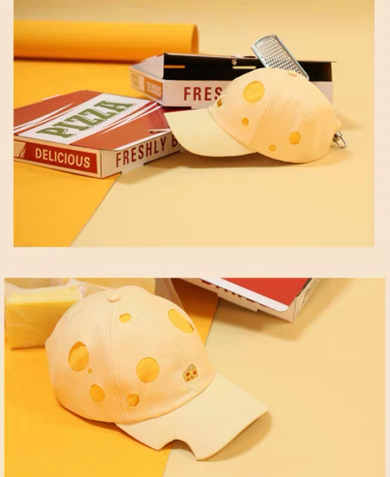 Cheese Baseball Cap: Yellow Cotton, Adjustable Strap - Etsy